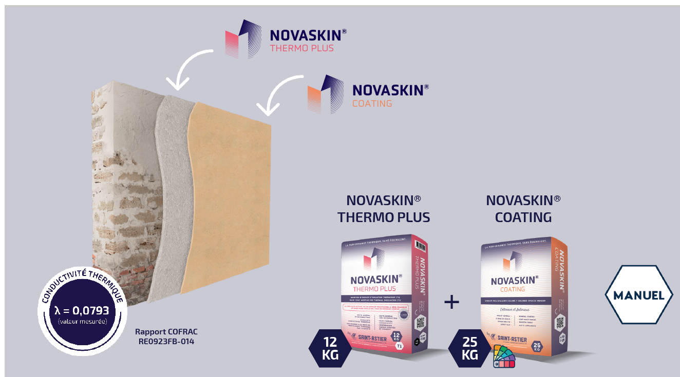Gamme Enduits Isolants NOVASKIN - CHAUX de SAINT-ASTIER®